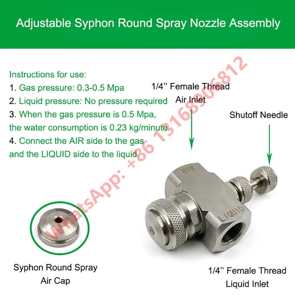 Wholesale Adjustable Siphon Air Atomizing Fog Misting Jet Nozzle With ...