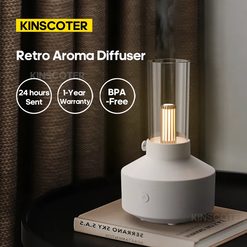 Retro Aroma Diffuser with LED Filament Light - Essential Oil Diffuser ...