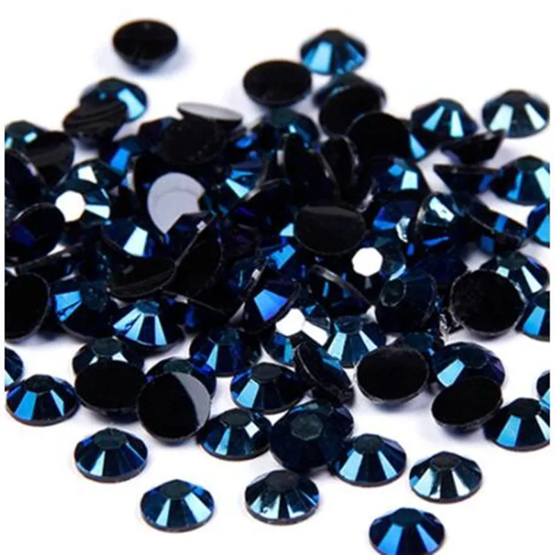 Navy Blue AB Resin Rhinestones - 500/2-6mm Flatback Gems for Crafts ...