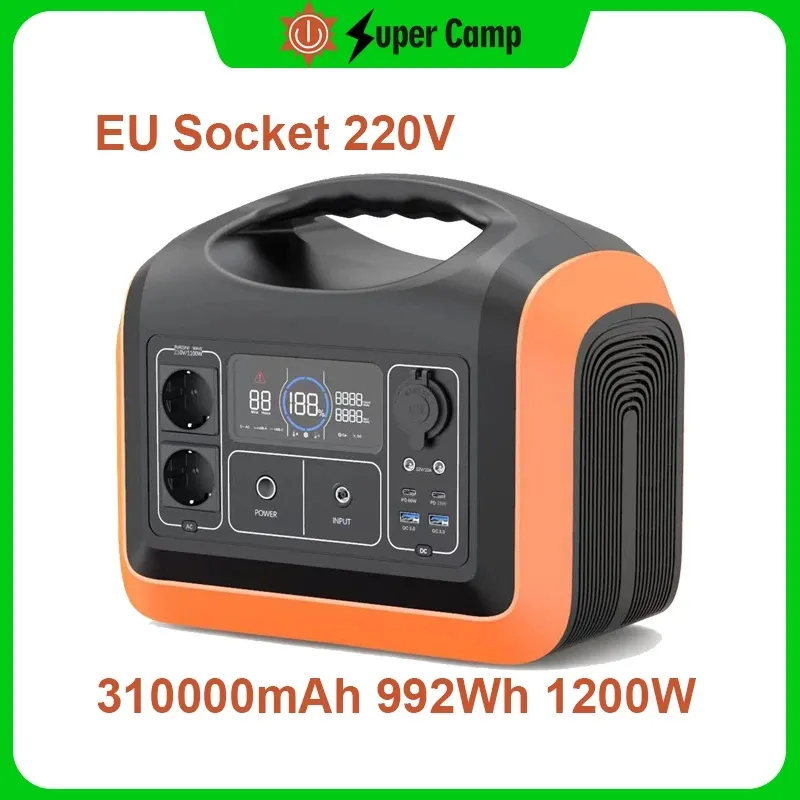 Super Camp 1200W AC Pure Sine Wave Portable Power Station 220v With ...
