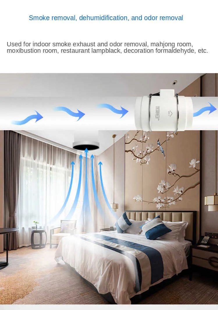 Silent Inline ventilation pipe Fan for 3-6 inch Bathroom Ventilation ...