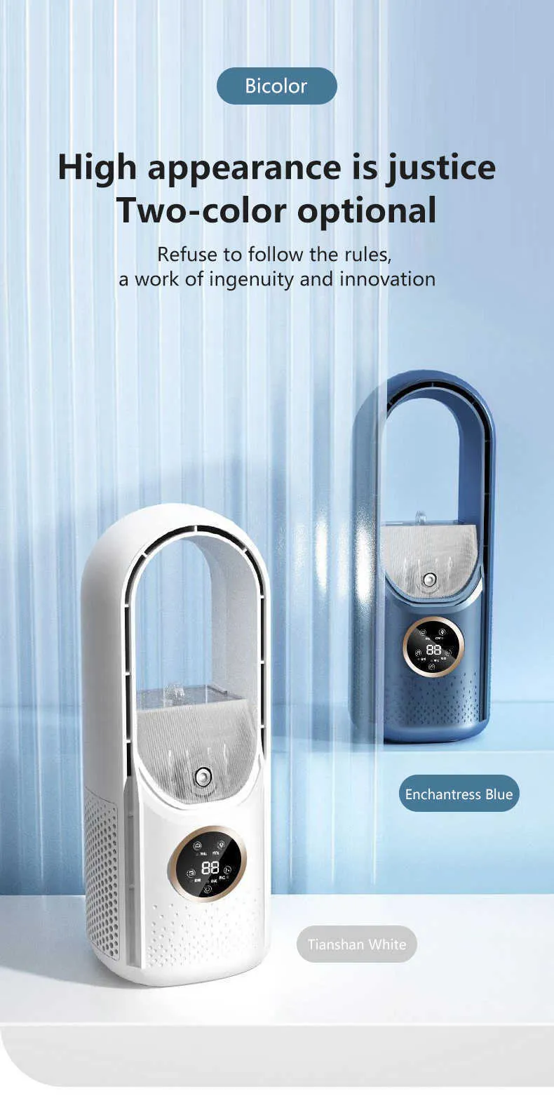 Bladeless LED Display Desktop Fanless Blade Cooler - Portable goldair ...