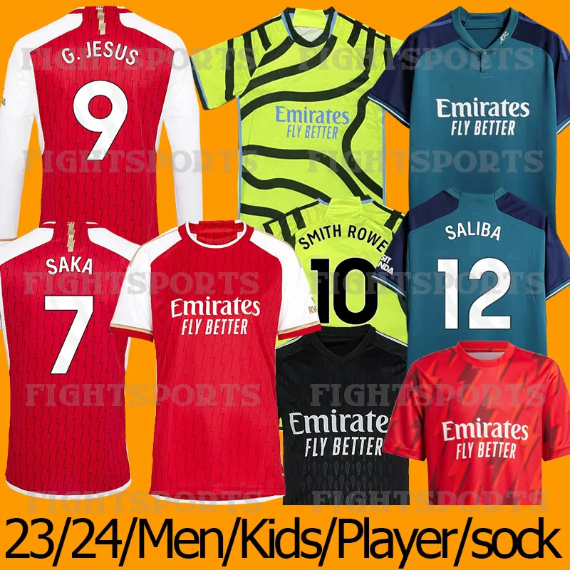 2023 2024 Smith Rowe G.Jesus Saka Arsenals Soccer Jerseys Saliba 23 24 ...