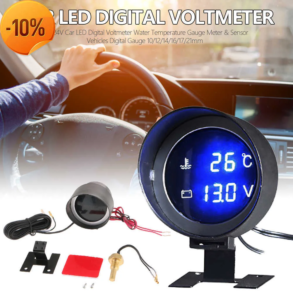 DHgate.com:2024Universal Car LED Digital Voltmeter Water Temp Gauge ...