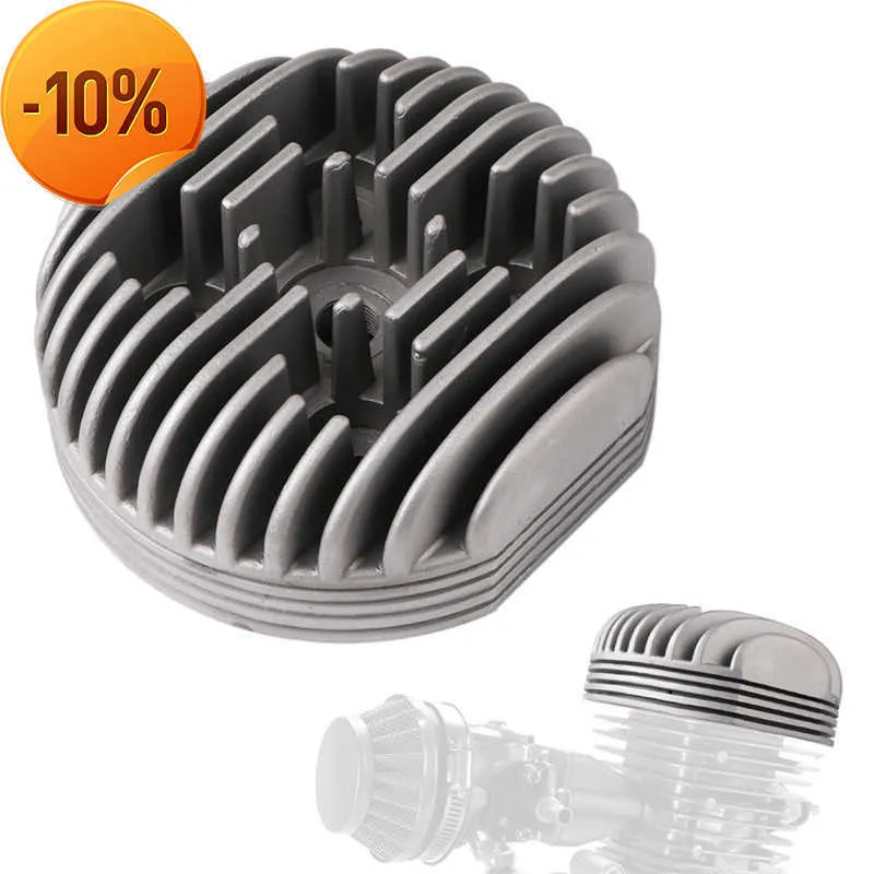 Round Silver CNC Cycle 80cc Cylinder Head Replacement For 66cc And 80cc ...
