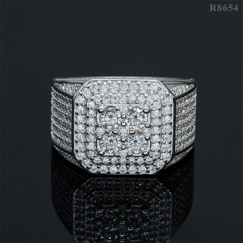 DHgate.com:VVS Moissanite Diamond Rings in Sterling Silver for Men ...