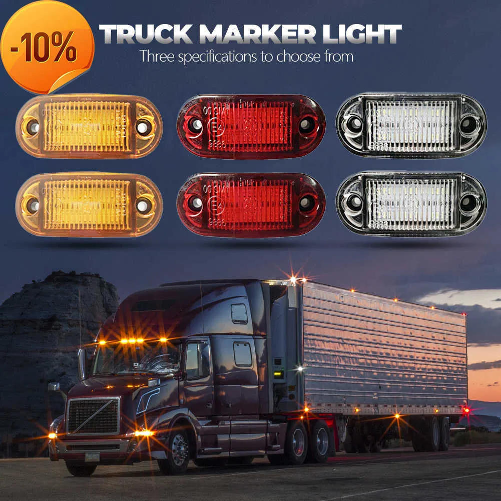 Premium 2-Piece LED Trailer Marker Lights - 12V/24V Side Clearance ...