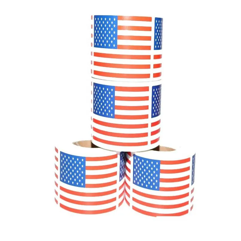 DHgate.com:American Flag Independence Day Stickers Roll - 250Pcs ...