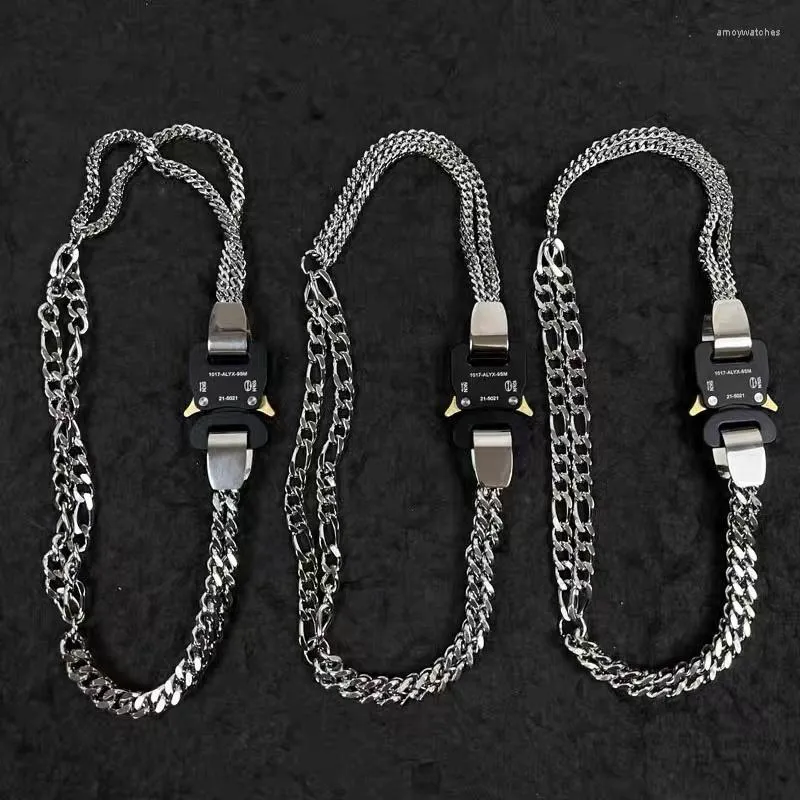 Cadenas 1017 ALYX 9SM Gaya Fungsional Lapisan Ganda Jahitan Kalung Kuba ...