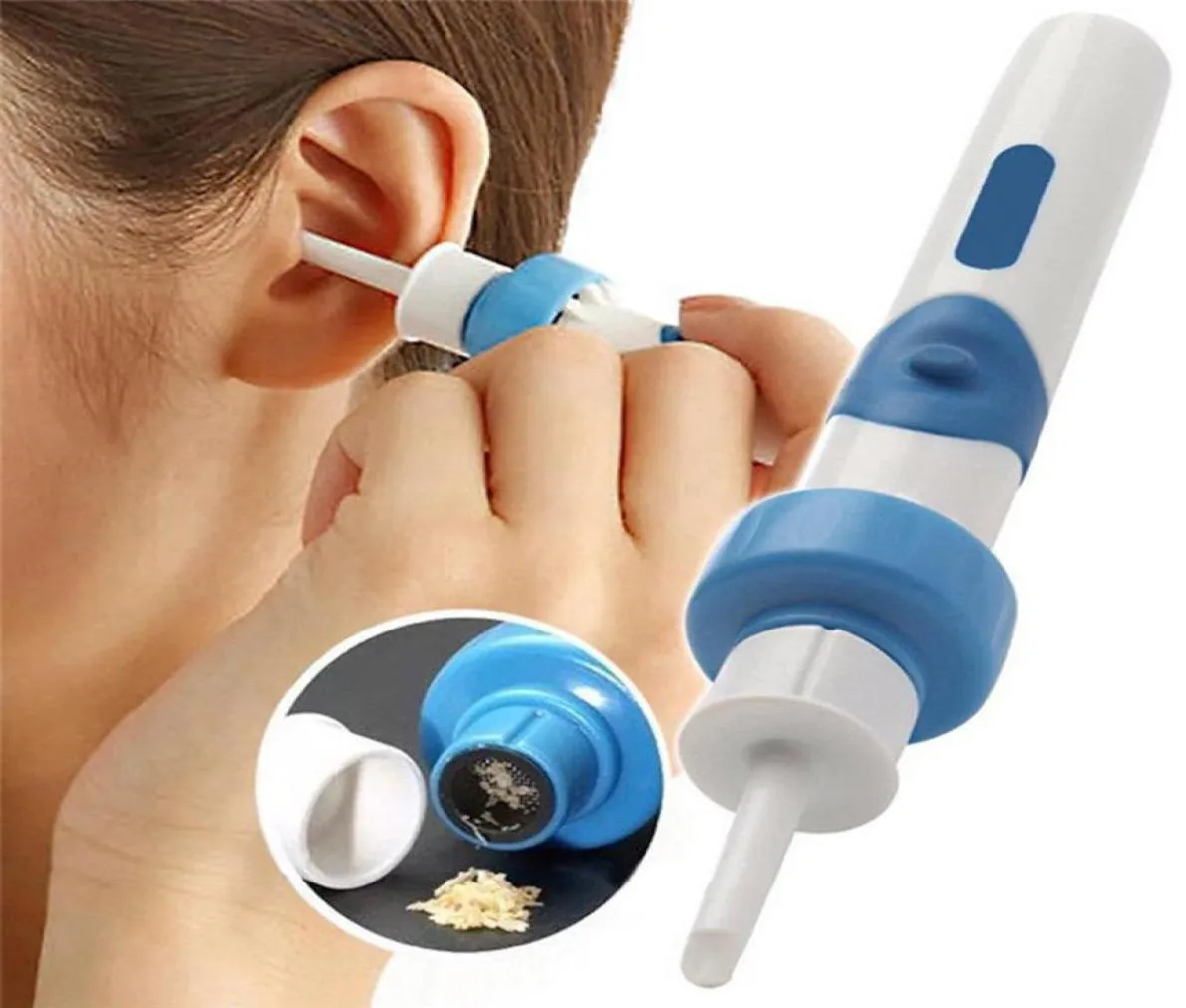 Electric Cordless Spiral Ear Wax Removal Tool with Vibration and ...