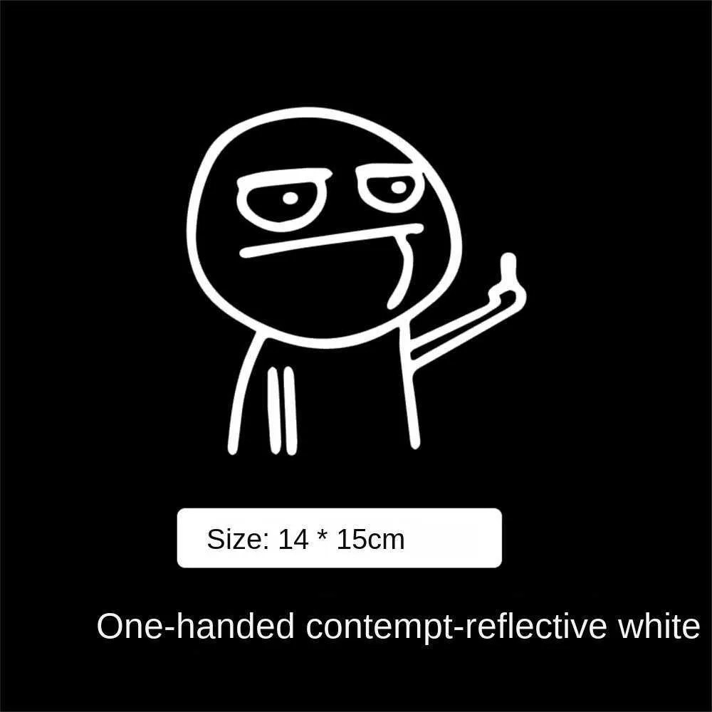 Reflective Middle Finger Funny Car Stickers - Anti-Wear, Anti-Scratch ...