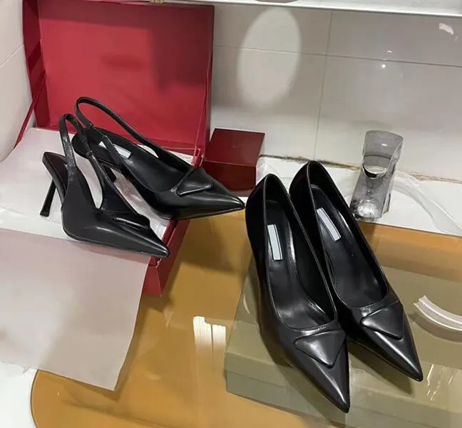 Luxury Designer Triangle Kitten Heel Sandals With Rhinestone Decorative ...