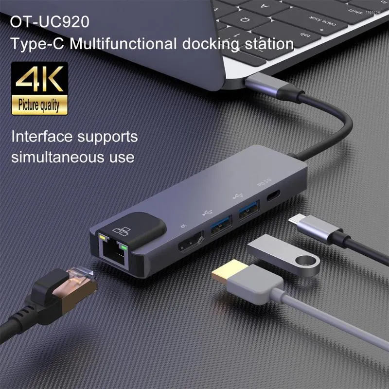 DHgate.com:5-Port USB-C Hub Adapter with 84W PD Fast Charging, 4K HDMI ...