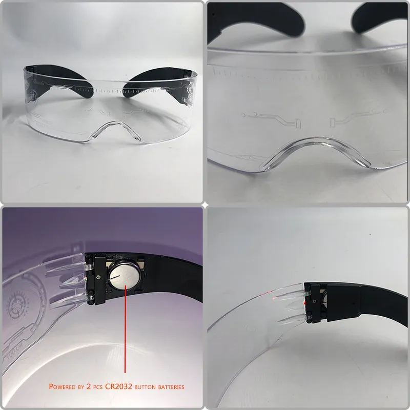 LED Neon Glasses Light Up Goggles Colorful Flashing Plastic Rave Party ...