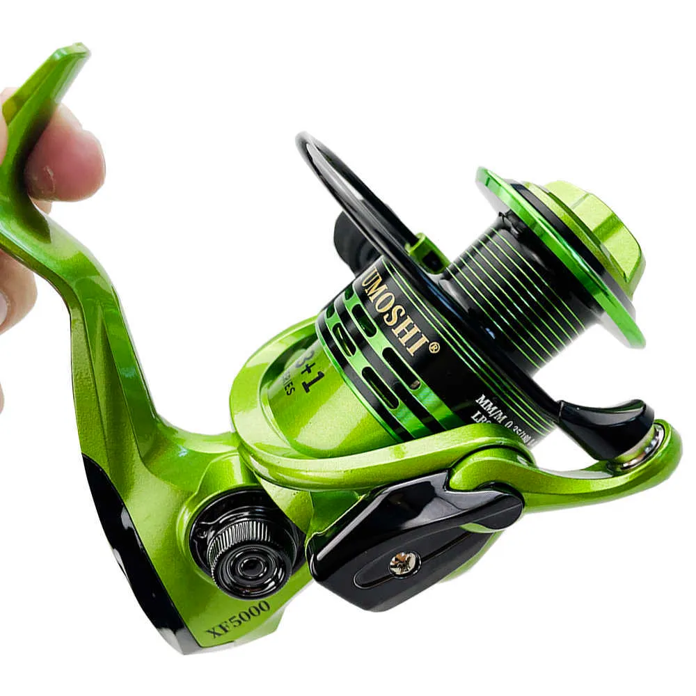 Green Fishing Reel: 4.7/5.5:1 Gear Ratio, Waterproof Carp Reel with ...