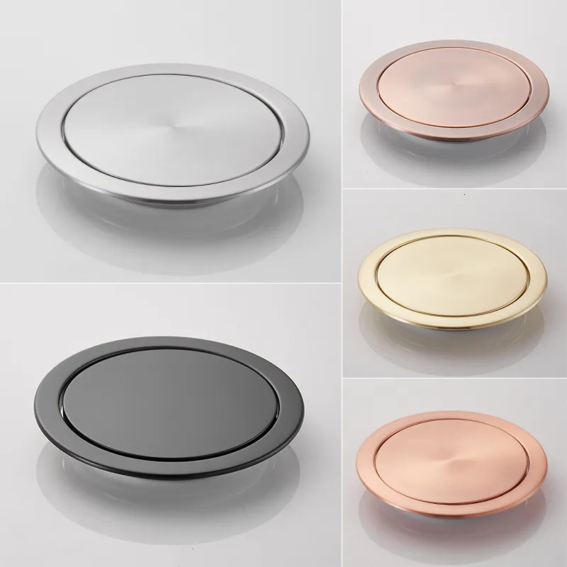 DHgate.com:Round Stainless Steel Recessed Lid Trash Can for Kitchen ...