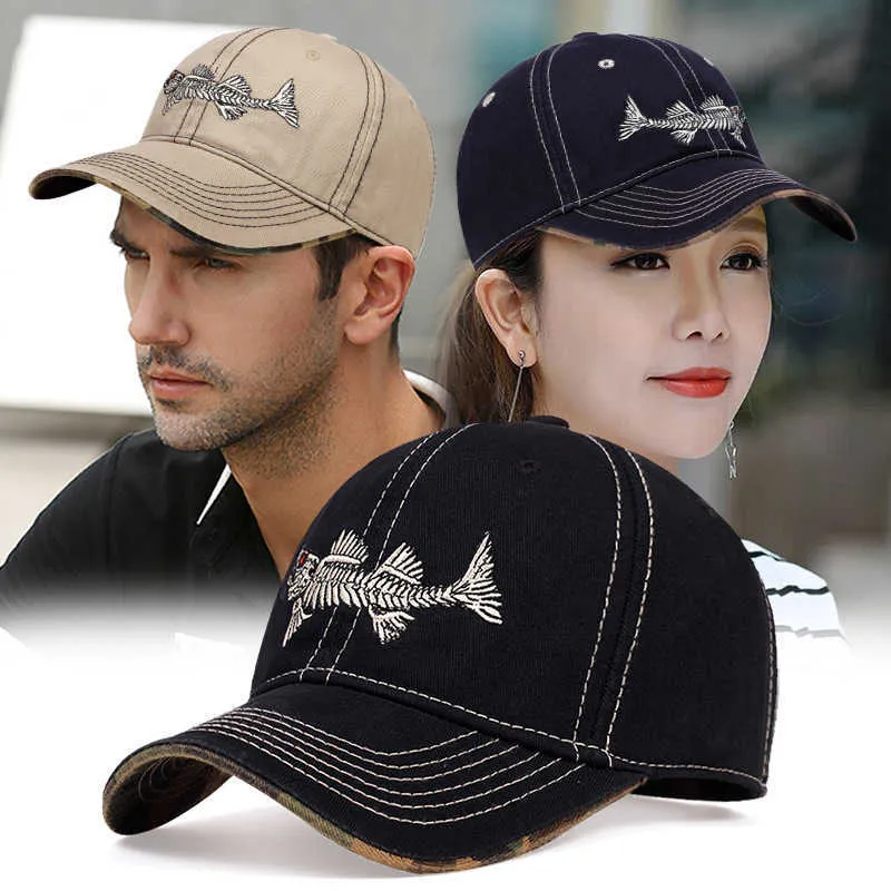 DHgate.com:Fishbone Embroidered Baseball Cap for Women - Adjustable Sun ...