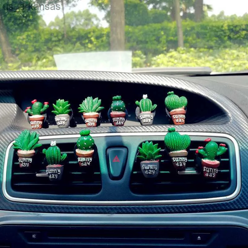 6-Piece Cactus Car Air Freshener Set - Cute Car Vent Clips, Long ...