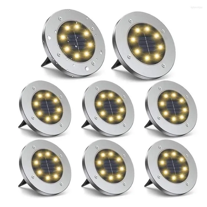 ₩32 448에서 야외 Led 정원 통로 조명 태양 광 디스크 방수 조경 파티오 잔디밭 차도 데크를위한 지상 조명 Dhgate