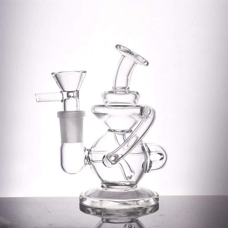 Mini Recycler Dab Rig Vortex Cyclone Glass Bong With 14mm Female Joint ...
