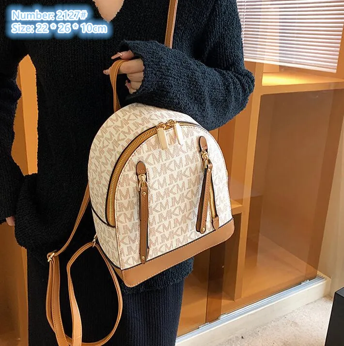 Contrast Color Leather Backpack | 2 In 1 Compact Printed Handbag From ...