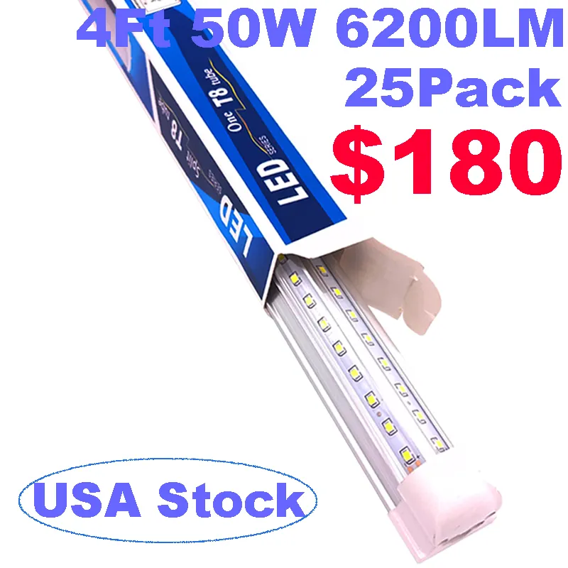 V Shape LED Tube Light 4FT T8 Bulbs, 50W 6000K Super Bright Frosted ...