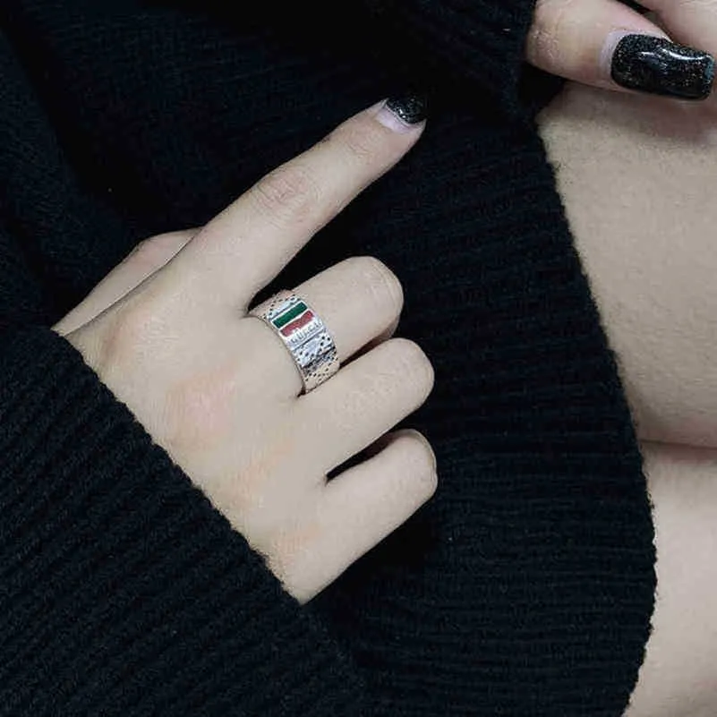 925 Silver Designer Jewelry Set - Trendy Enamel Rings, Bracelets & Necklaces - Red & Green ...