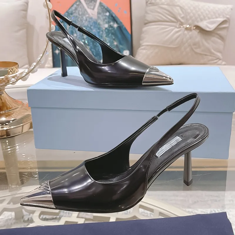 Wholesale P Metal Leather Pointed High Heels Thin Stiletto Party Shoes ...