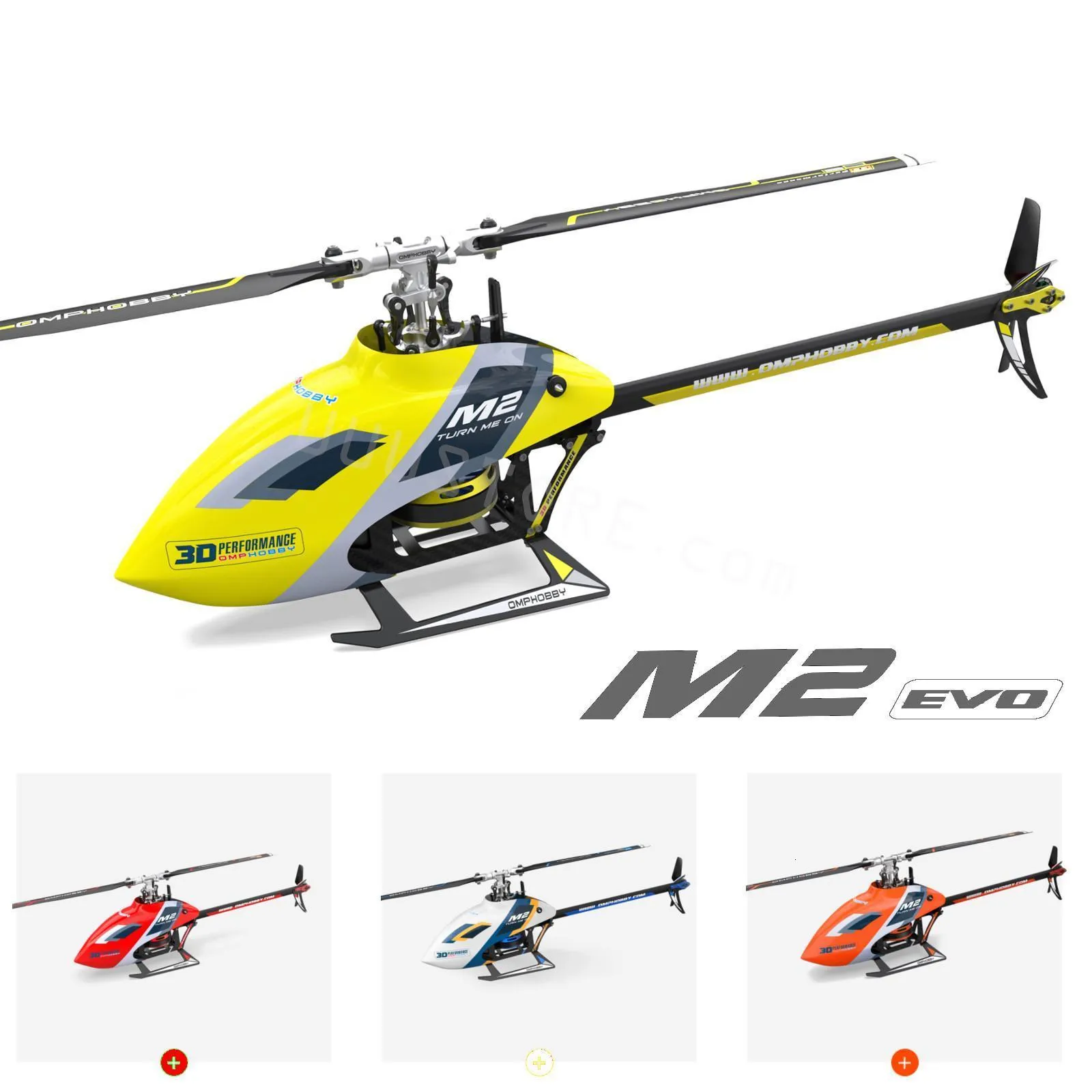 OMPHOBBY M2 EVO RC Helicopter: 6CH 3D Flybarless, Dual Brushless Motor ...