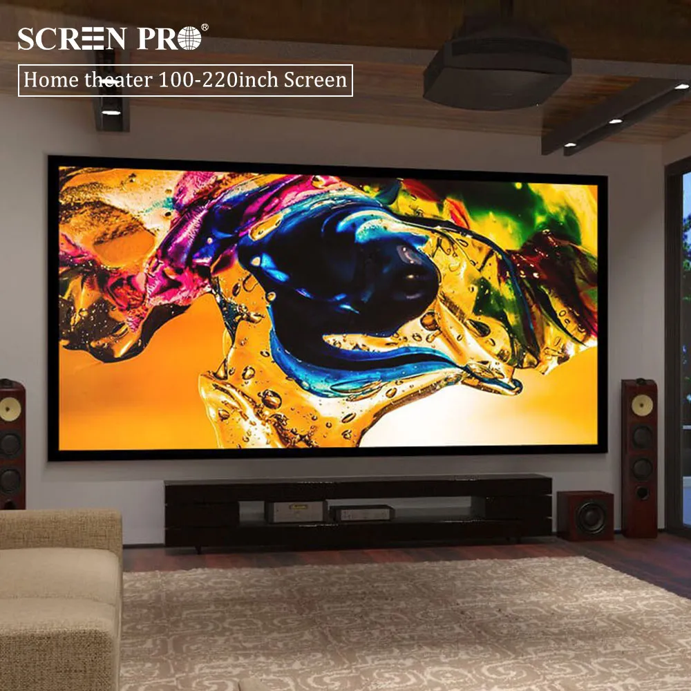 SCREENPRO 100 220 Inch 8K Ambient Light Rejecting Projector Screen Home ...