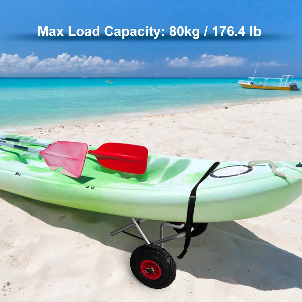 DHgate.com:Foldable Kayak Cart with 80kg Loading Capacity, Two-Wheeled ...