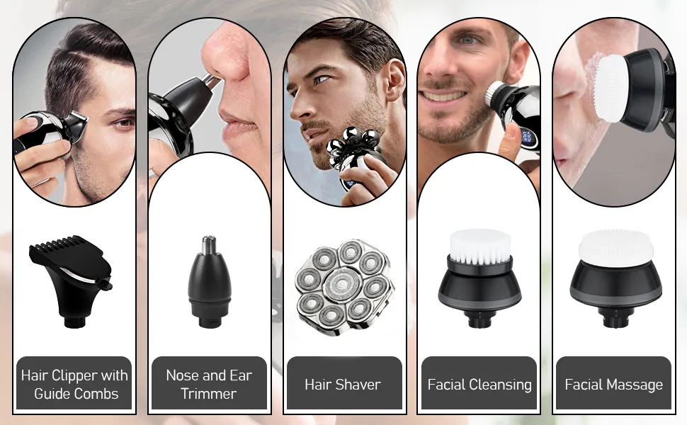 Electric Shavers For Bald Men 9D Electric Head Shaver, Nose Hair ...