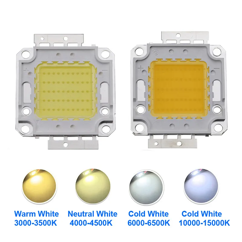 50W Cool White High Power LED Chip: 10000K 15000K, 1500mA, DC 30V 34V ...