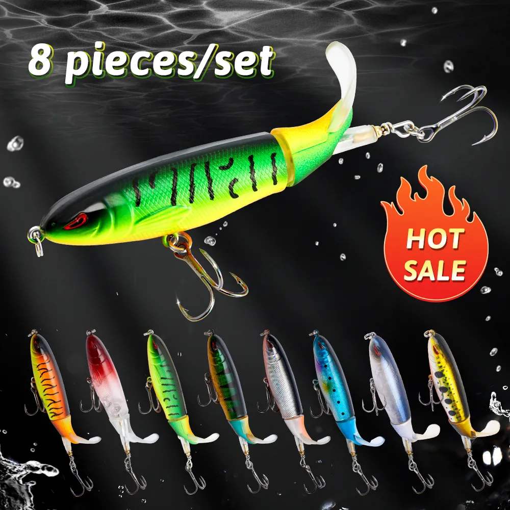 Floating Fishing Lures, Assorted Lures Kit: Topwater Fishing Bait Set ...