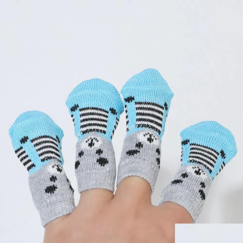 DHgate.com:Cozy & Secure: 4Pcs Anti-Slip Cotton Pet Socks for Indoor ...