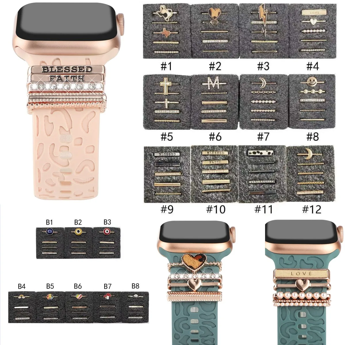 DHgate.com:Luxury Metal Decorative Diamond Silicone Smartwatch Strap ...