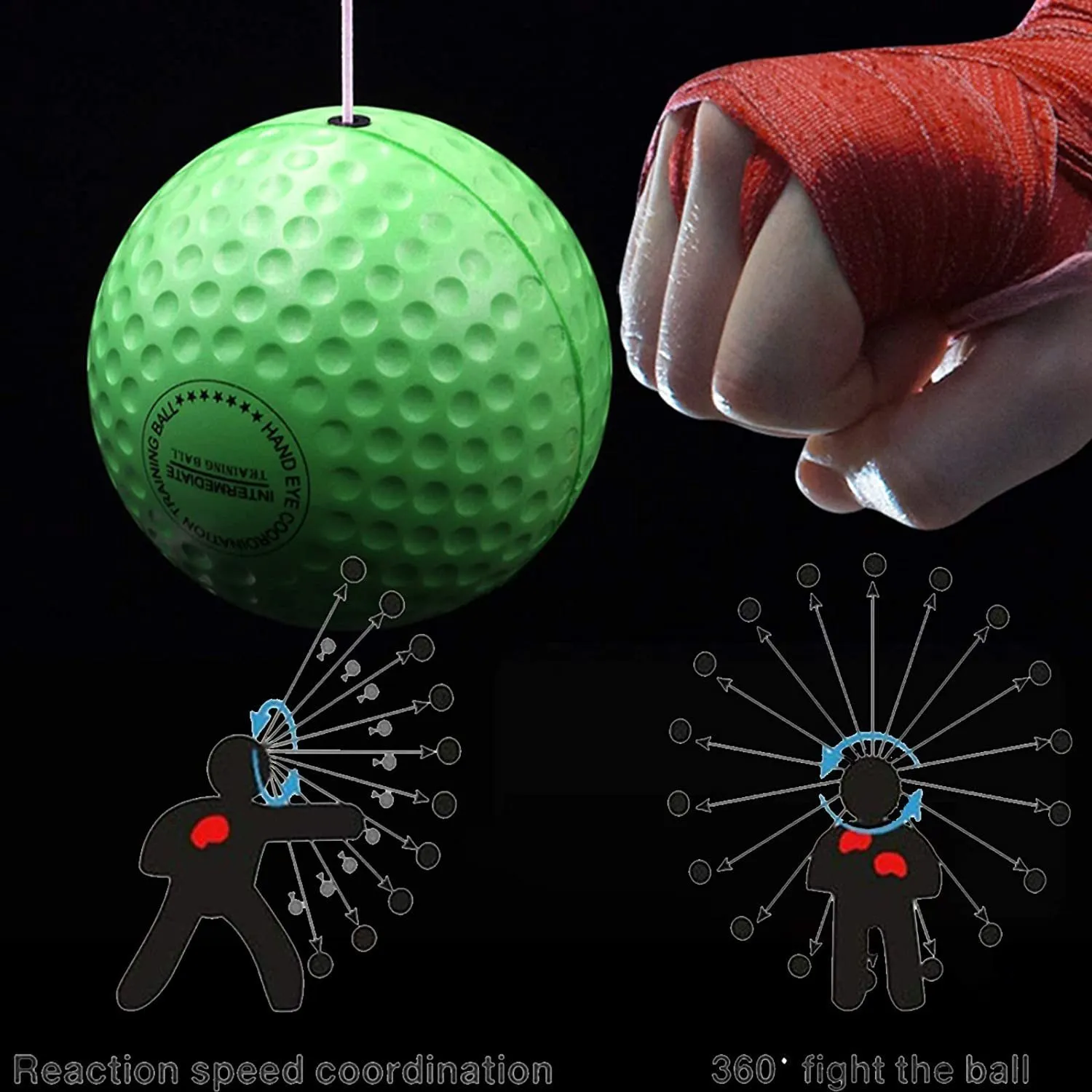 Boxing boxing reflex ball Set with Headbands - Ideal for Speed Hand Eye ...