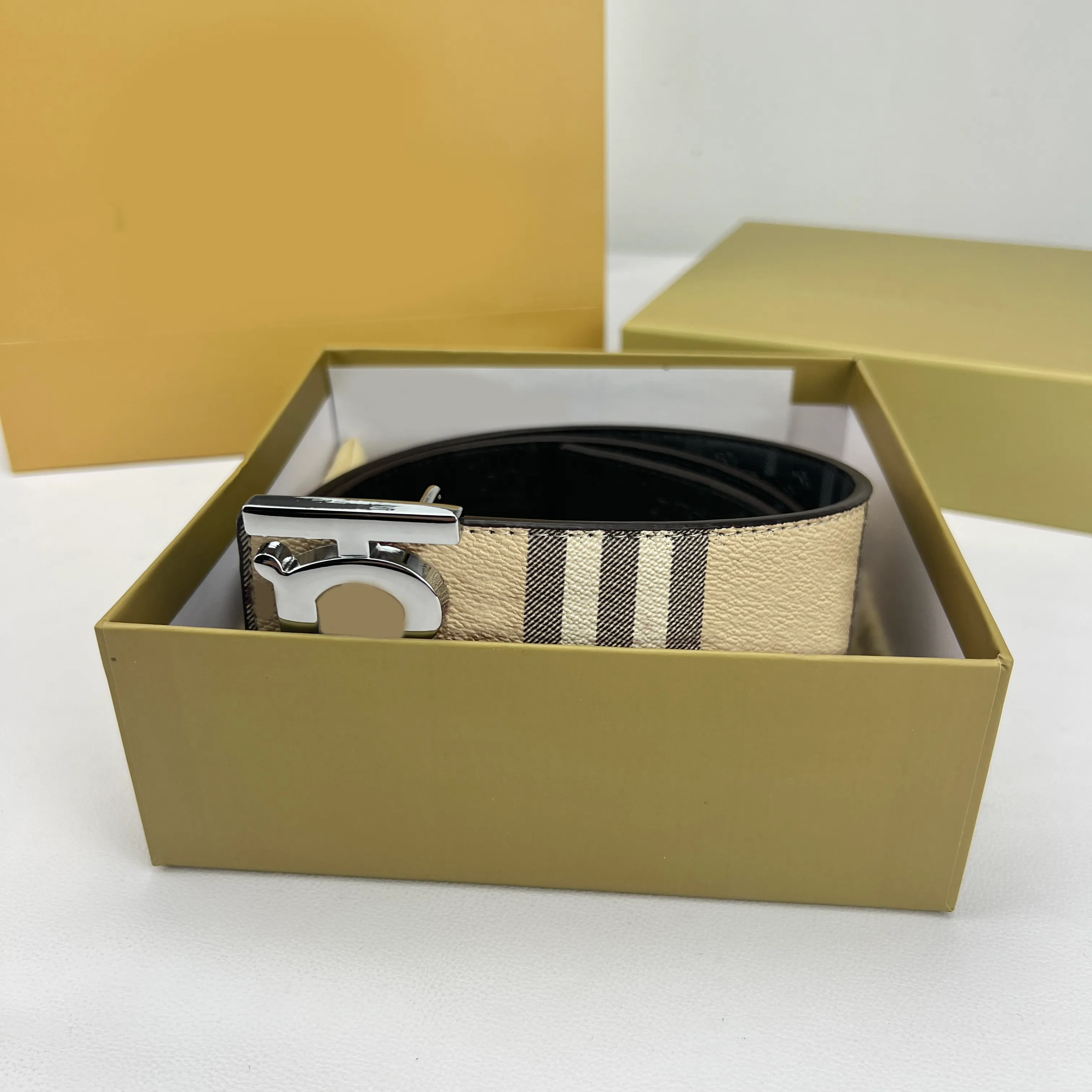 Luxury Designer Belt For Men And Women With Gold And Silver Buckle ...