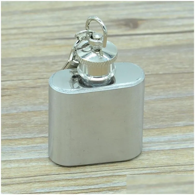 DHgate.com:Stainless Steel Mini Hip Flask Keychain - 1oz Portable ...