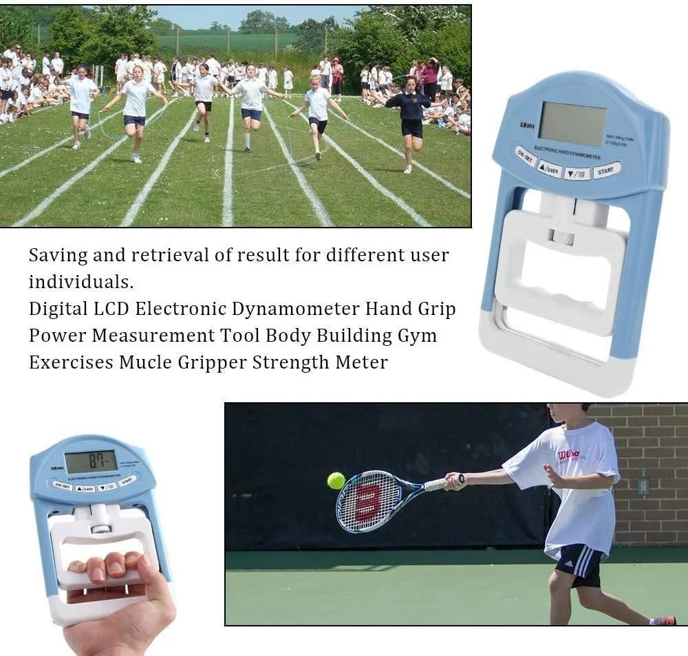 HandGrip Dynamometer: Real Time Grip Strength Measuring With 268 Lbs/120Kg Capacity For Digital ...
