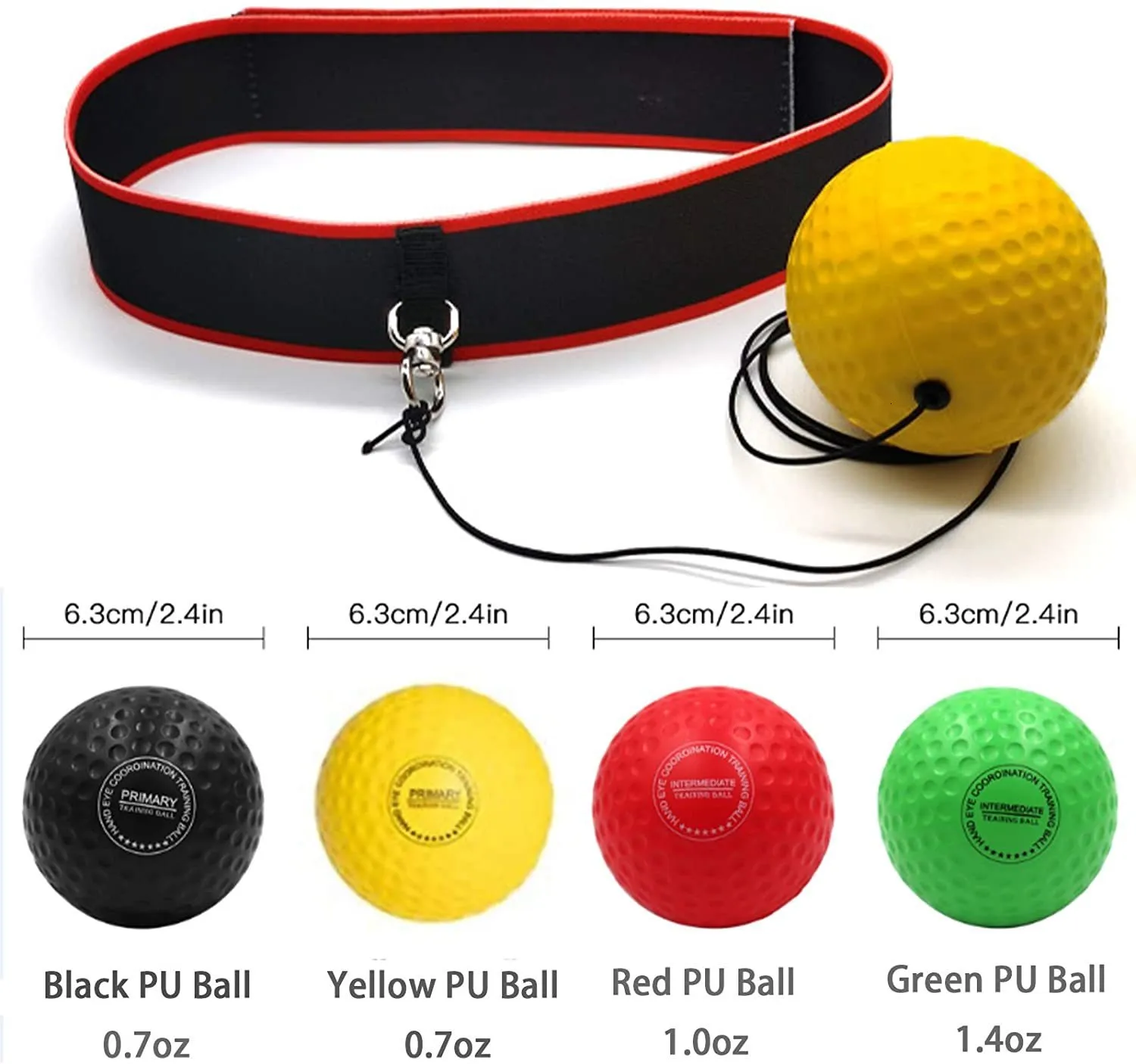 Boxing boxing reflex ball Set with Headbands - Ideal for Speed Hand Eye ...