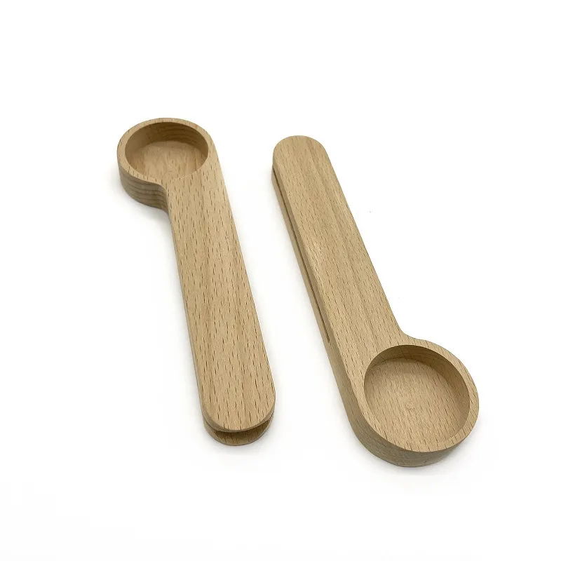 Wholesale Wooden Coffee Scoop With Clip, Tablespoon Solid Beech Wood ...