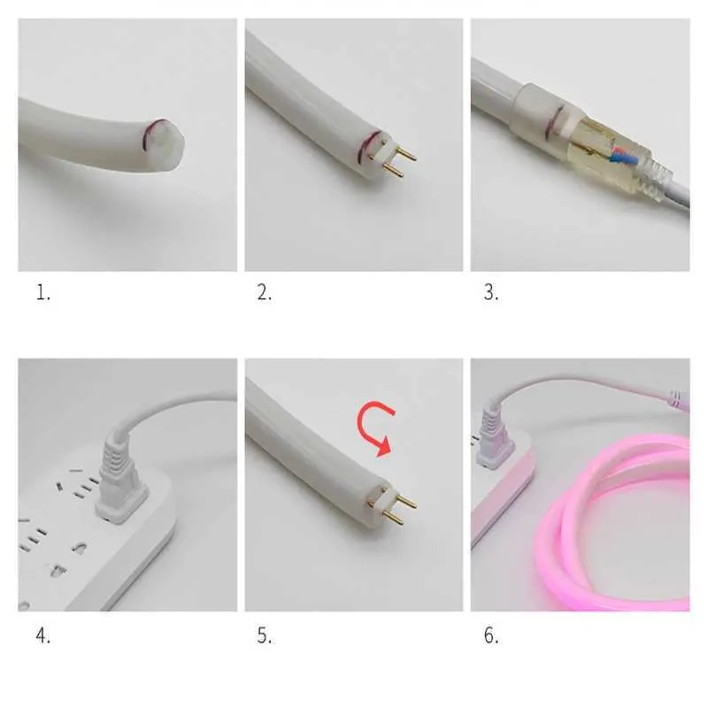 LED Neon Sign Led Round Light With Strip 360 Degree Luminous Flexible ...