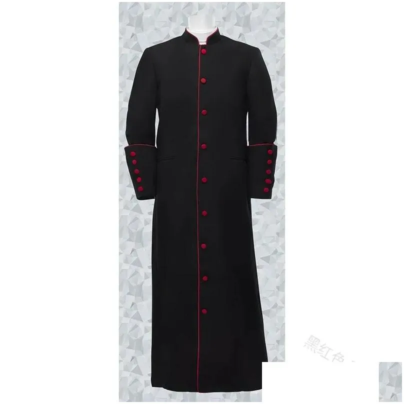 Mens Trench Coat Classic Clergy Robe Elegant Stand... From ...