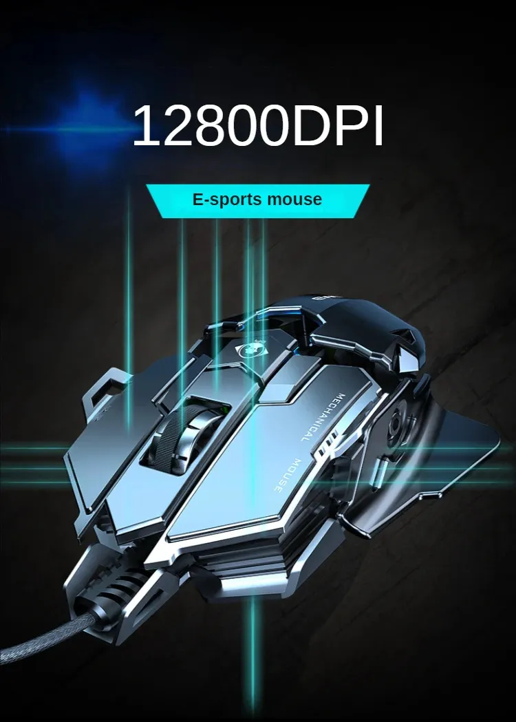 Wired Gaming Keyboard and Mouse Combo with 12800 DPI Backlit Game ...