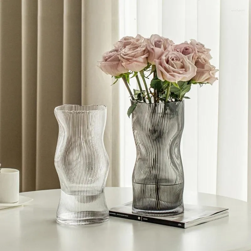 Luxury Aesthetic Hydroponic Glass Decorative Vases Modern Small Tall ...