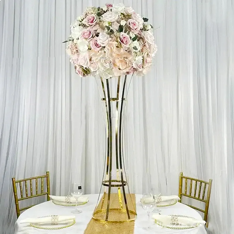 Elegant Gold Flower Stand - 39 Tall Wedding Centerpiece, Modern Floral ...