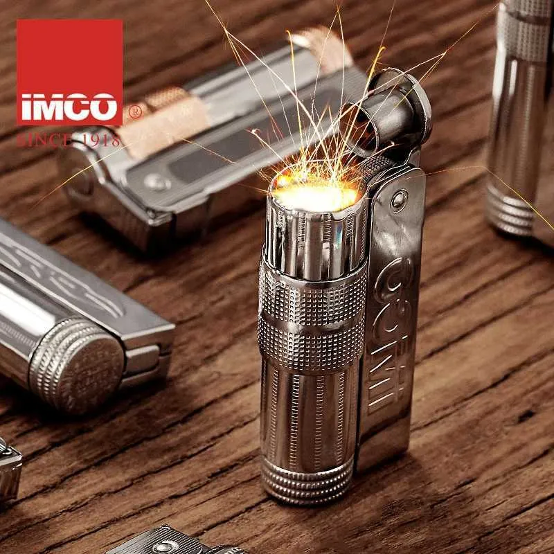 Genuine IMCO Lighter Stainless Metal Windbreak Steel Petrol Lighters ...
