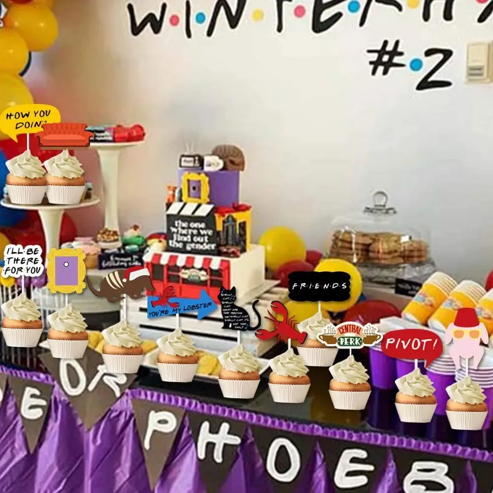 Friends Cake Toppers 2024 Birthday Party Decorations, Cupcake Toppers ...