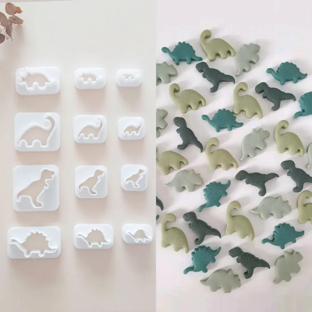 Dinosaur Cake Mould: Mini Dinosaur Polymer Clay Cutters, Cute ...